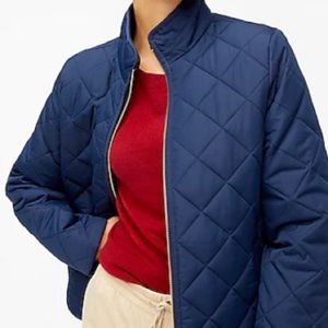 J. Crew | Jackets & Coats | Nwt J Crew Navy Diamond Quilted Puffer ...